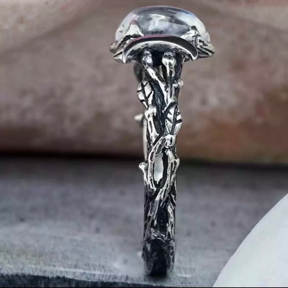 Jewelry | Silver Moonstone Ring Crescent Moon Hecate Mother Witch ...